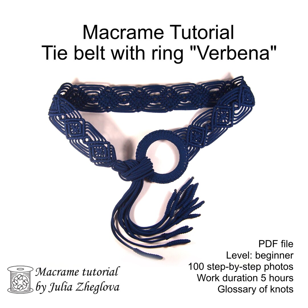 Macrame Tutorial Tie Belt verbena With Ring, Macrame Belt Pattern ...
