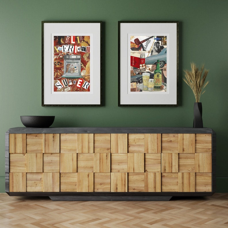 Vintage Hand-cut Collage Retro Magazine Collage Wall Art & Home Decor ...