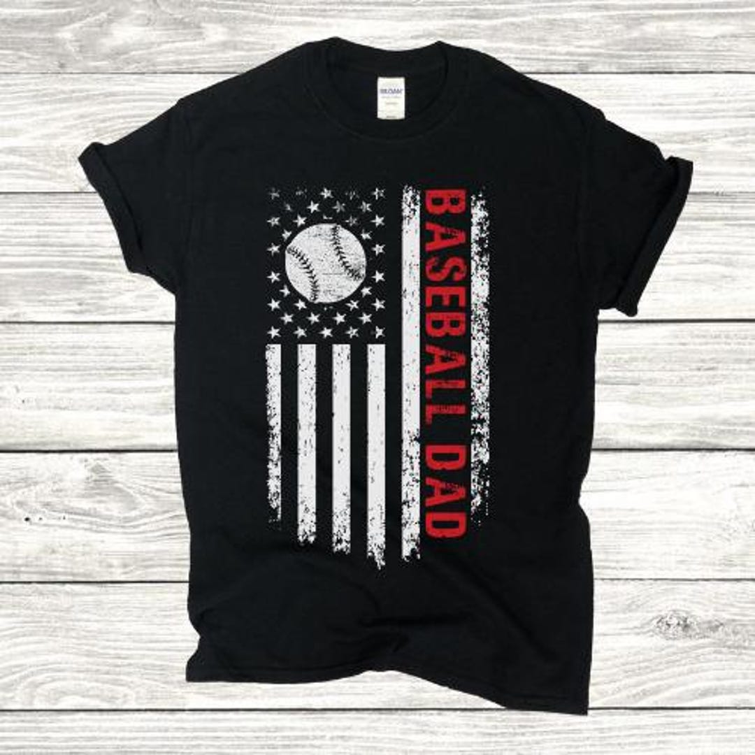 Baseball Mom & Dad Flag PNG - Distressed USA Flag Baseball Design for T ...