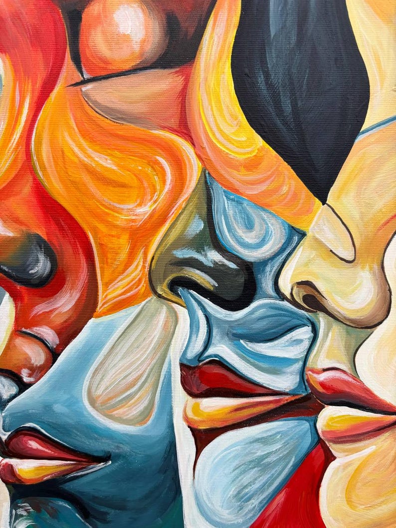 ECHOES of IDENTITY Abstract Surrealistic Artwork Psycological Faces ...