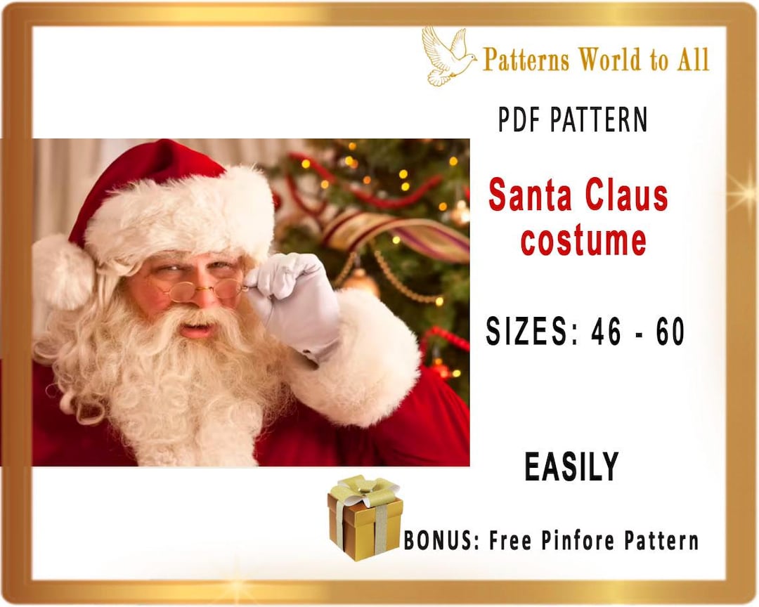 Christmas Costume Pattern – Santa Claus Fur Coat With Collar and Cape ...