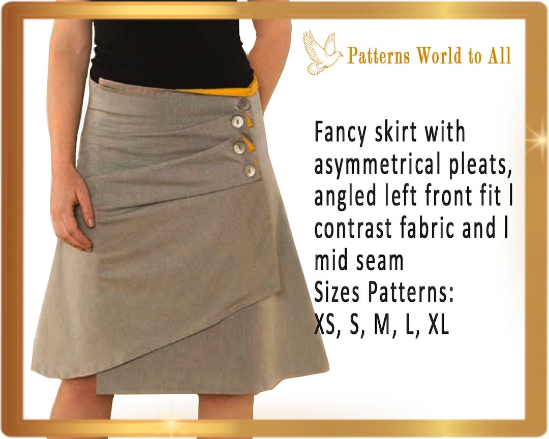 Add a Modern Twist to a Classic Wrap Skirt. Asymmetrical Pleat on the ...