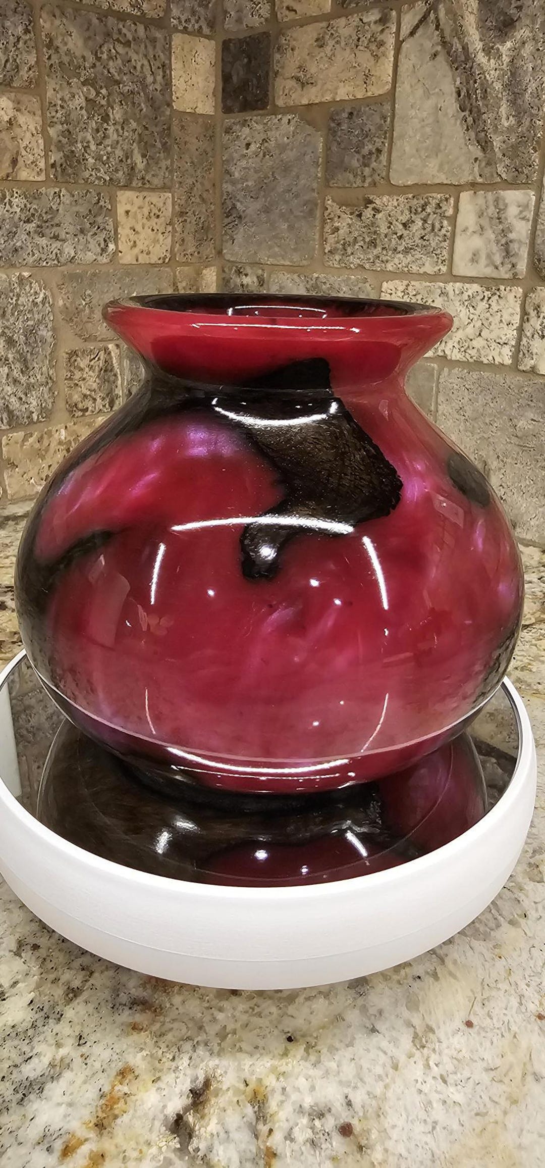 Hand-turned Rose Red Resin Wood Vase – Glossy Accent Decor - Etsy
