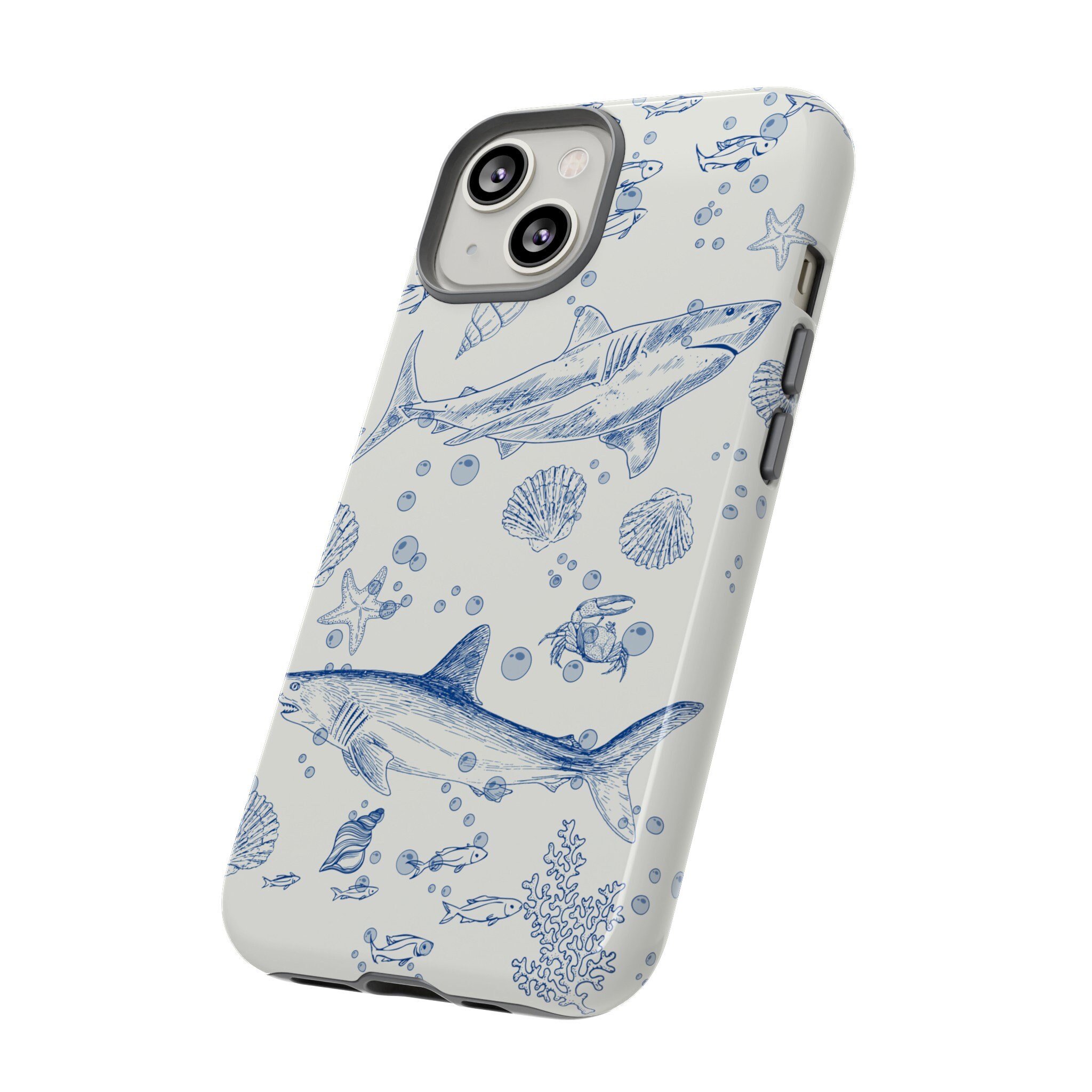 Cute Shark Phone Case, Sea Moss, Shark, Seashell Collage Phone Case ...
