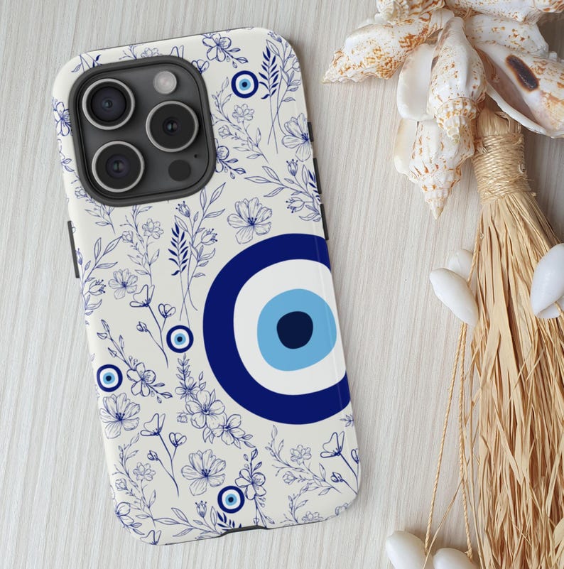 Nazar Flower Collage Phone Case, Evil Eye Phone Case | iPhone 15 14 13 ...