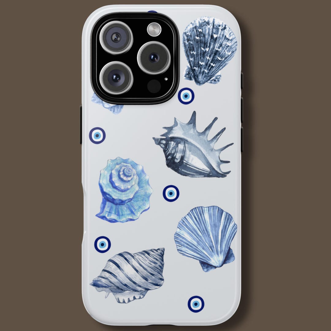 Nazar Seashell Phone Case Evil Eye and Seashell Collage Design Cell ...