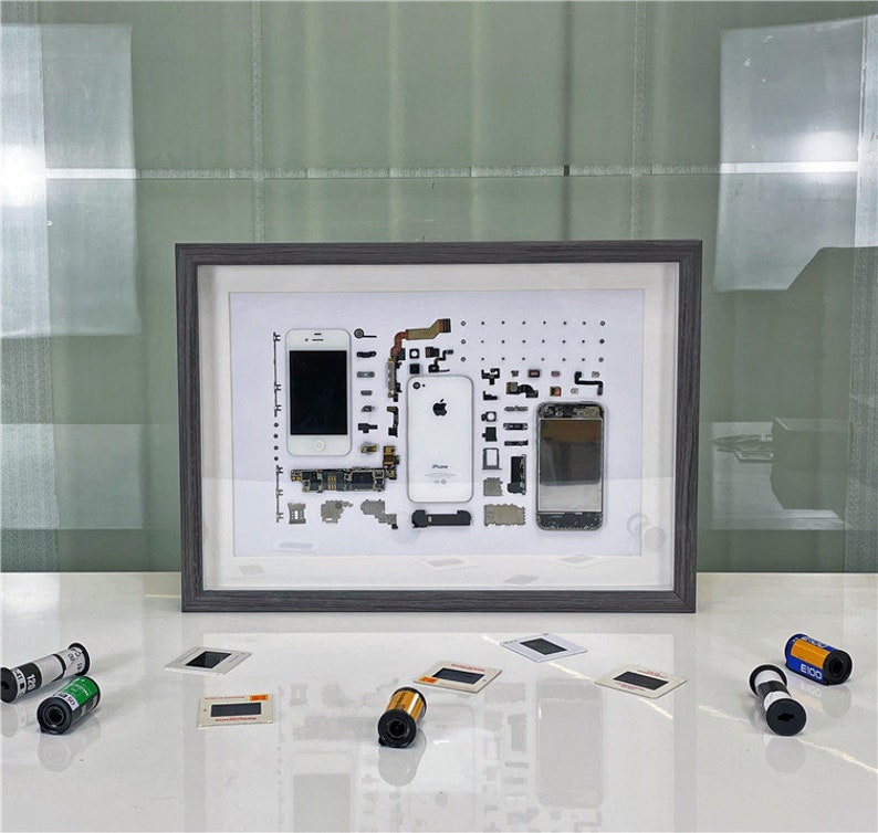 IPhone 4 Framed Wall Art, Disassembled Iphone, Deconstructed Phone ...
