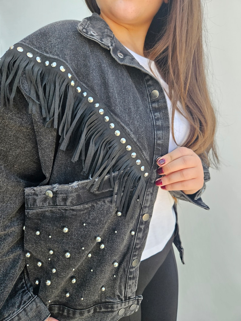 Women Denim Jacket,tassel Denim Jacket,pearl Denim Jacket,desing Denim ...