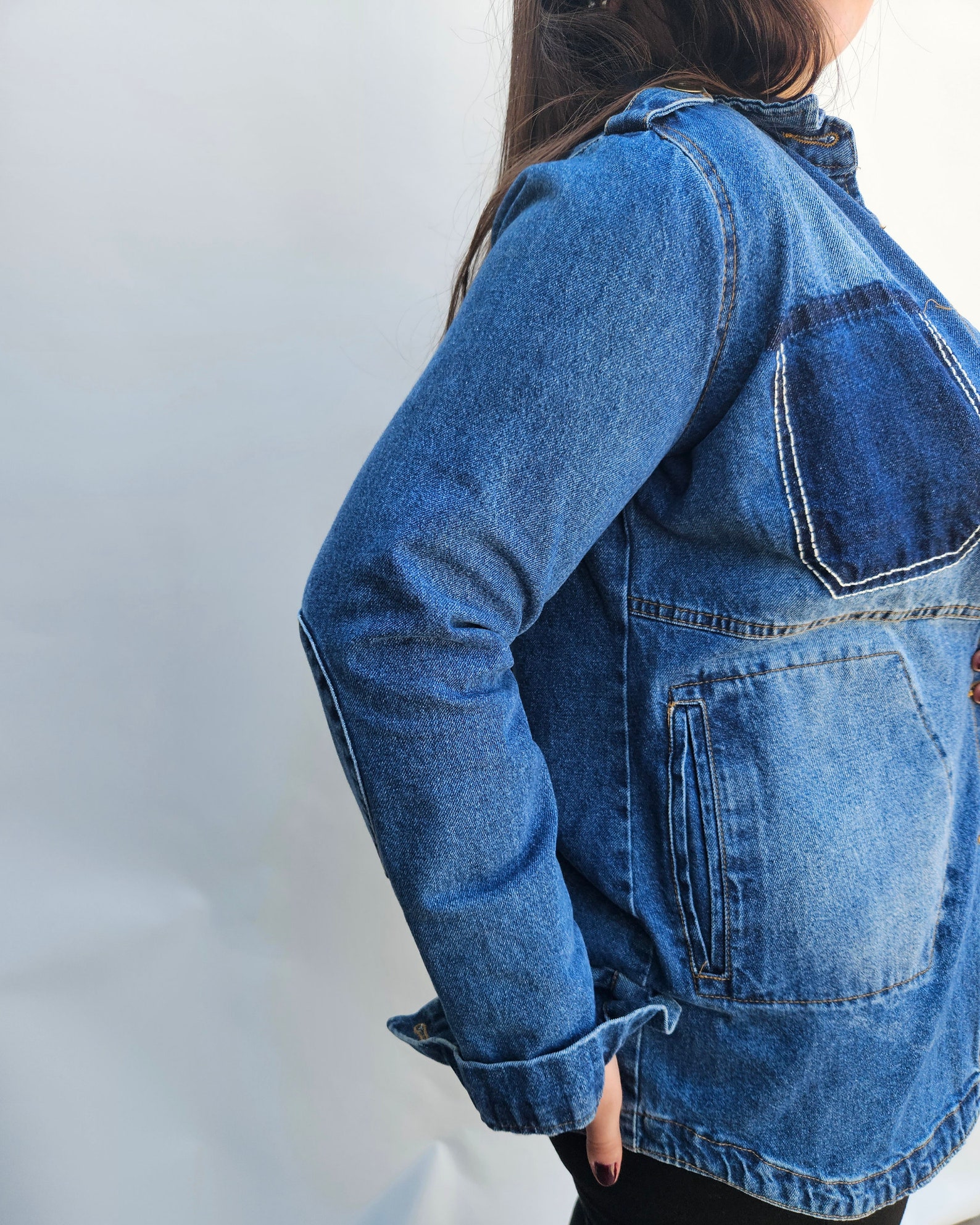 Women Denim Jacket,rose Denim Jacket,cross Stitch Embroidery Denim ...