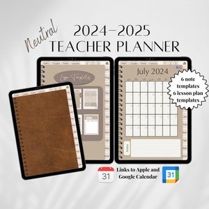 Digital Teacher Planner 2024-2025 Neutral Digital Planner Teacher Dated ...