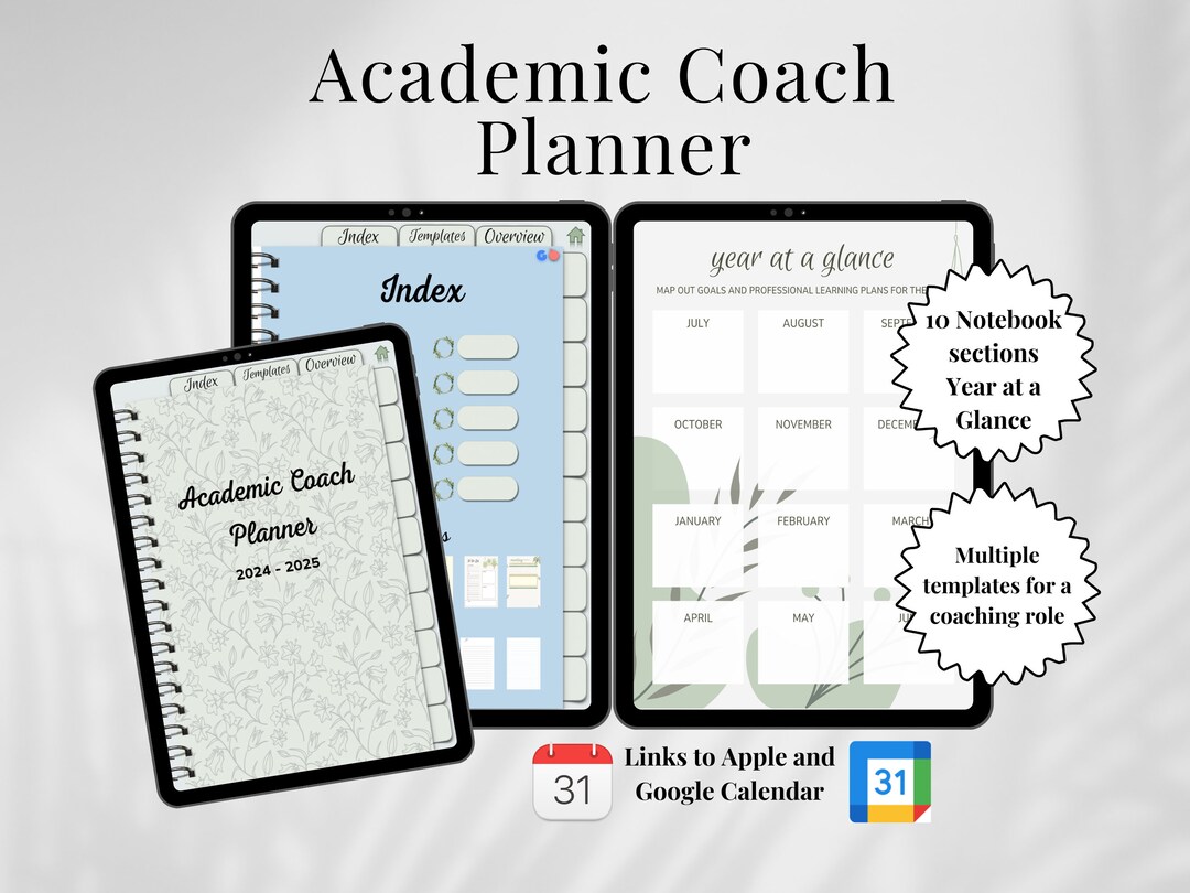 Academic Coach Digital Planner Vertical Notebook for Instructional ...