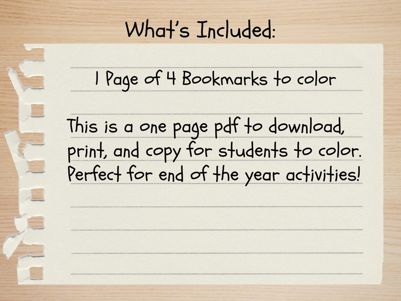 Printable Bookmark to Color End of School Activity Coloring Bookmark ...