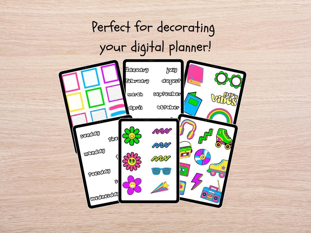 Digital Stickers 90s Theme Stickers 90s Nostalgia Digital Stickers for ...