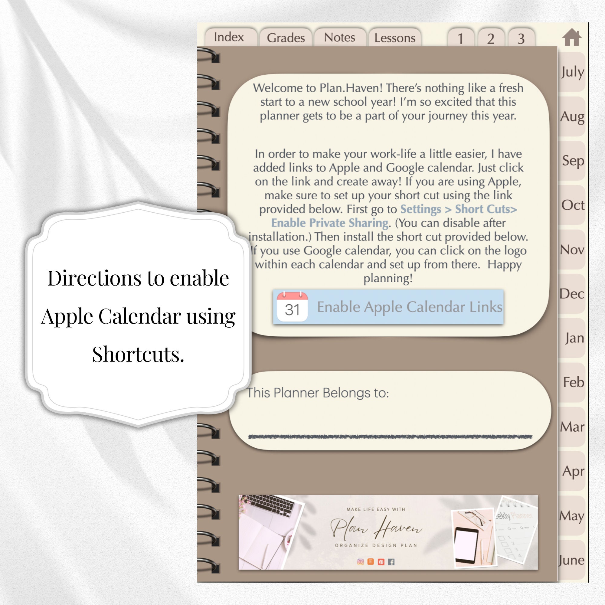Digital Teacher Planner 2024-2025 Neutral Digital Planner Teacher Dated ...