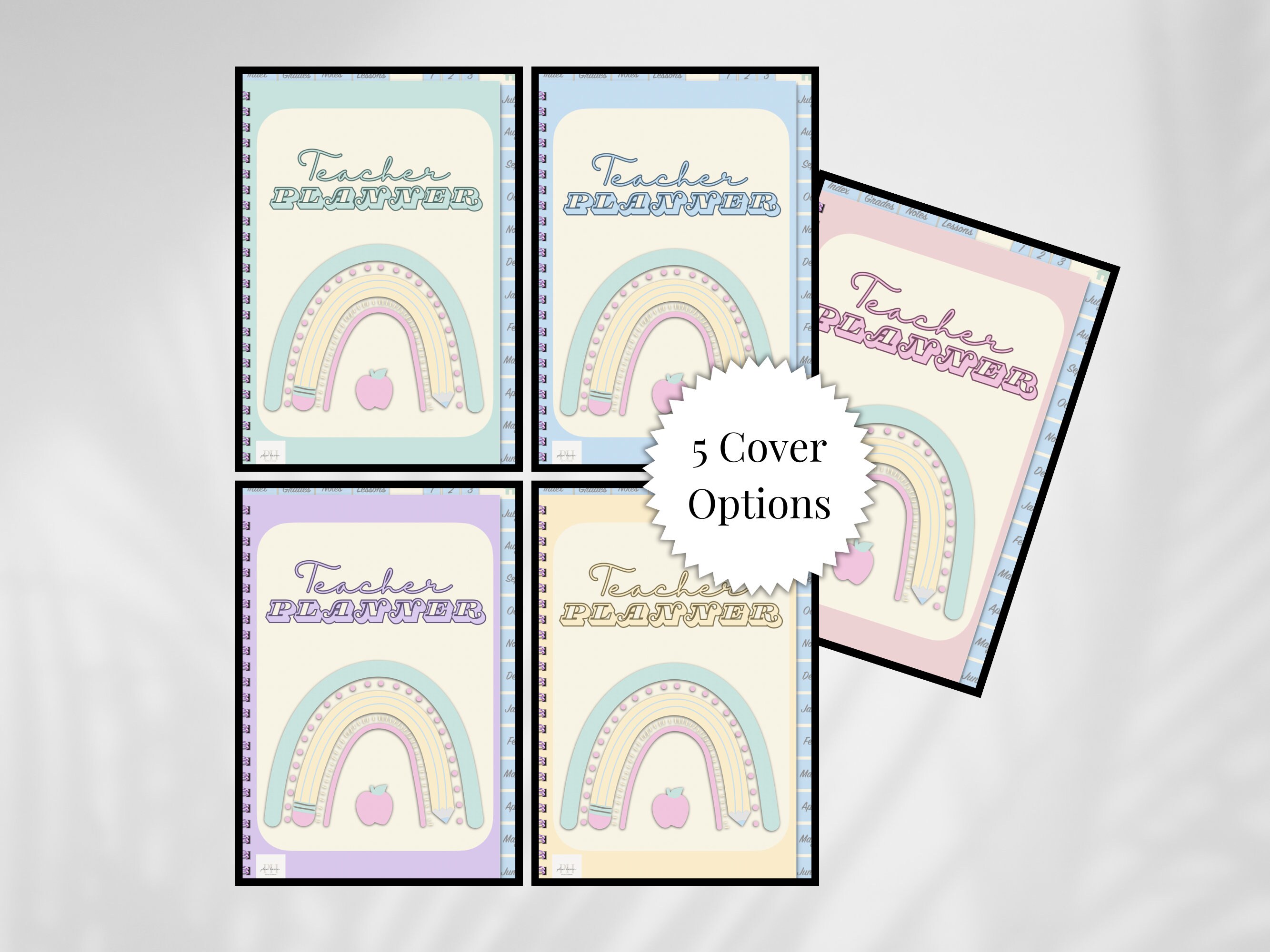 Digital Teacher Planner Undated Pastel Digital Planner Teacher Dated ...