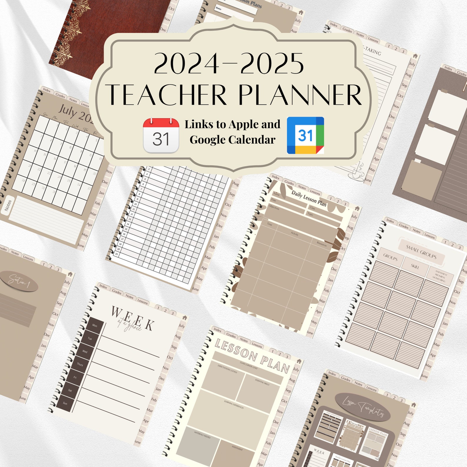 Digital Teacher Planner 2024-2025 Neutral Digital Planner Teacher Dated ...