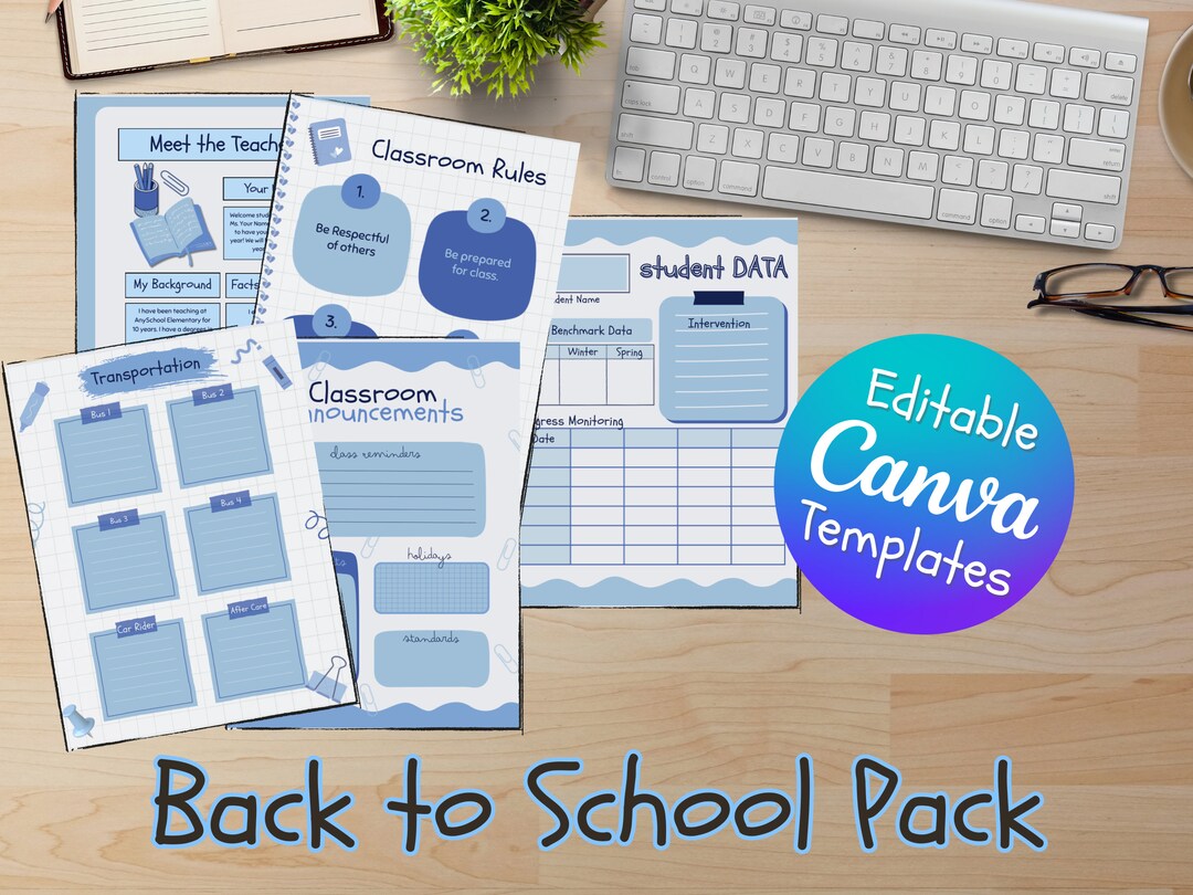 Back to School Editable Template Elementary First Day of School ...