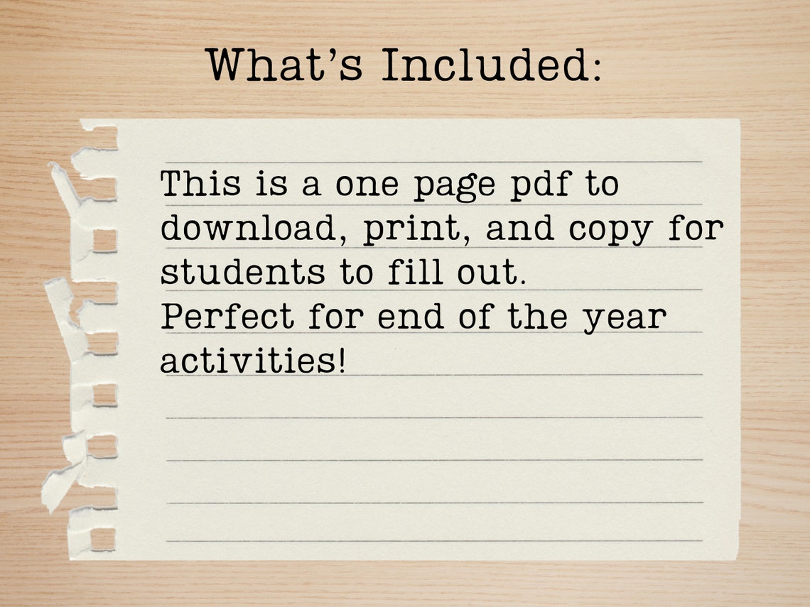 Printable Newspaper Activity for End of School Last Day of School ...