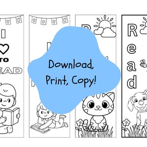 Printable Bookmark School Activity Coloring Bookmark Kindergarten Color ...