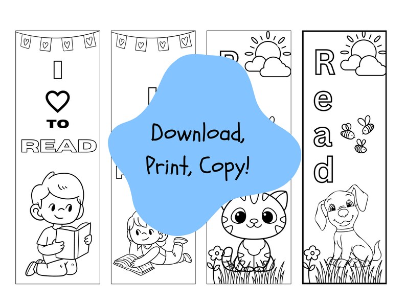 Printable Bookmark School Activity Coloring Bookmark Kindergarten Color ...