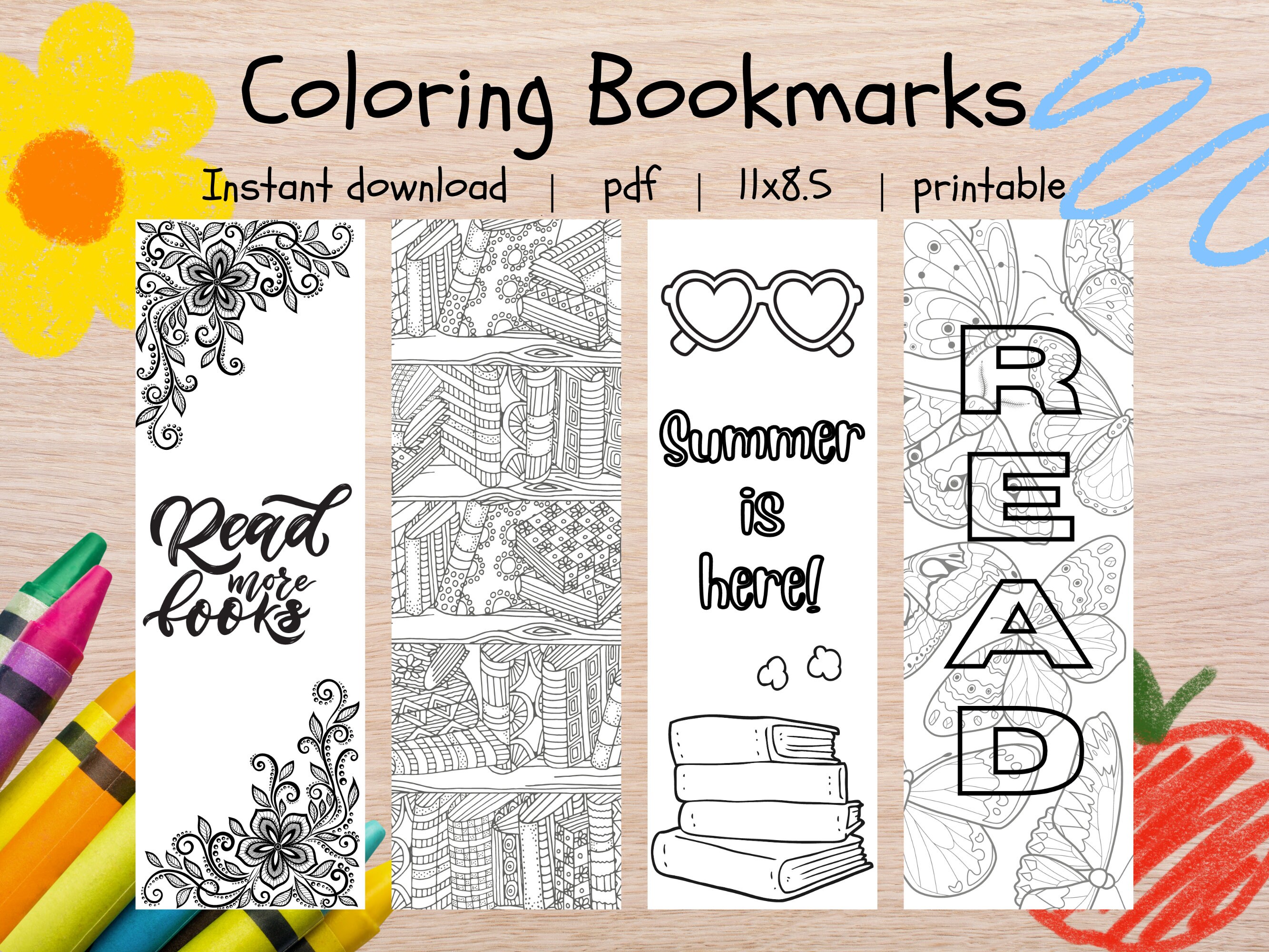 Printable Bookmark to Color End of School Activity Coloring Bookmark ...