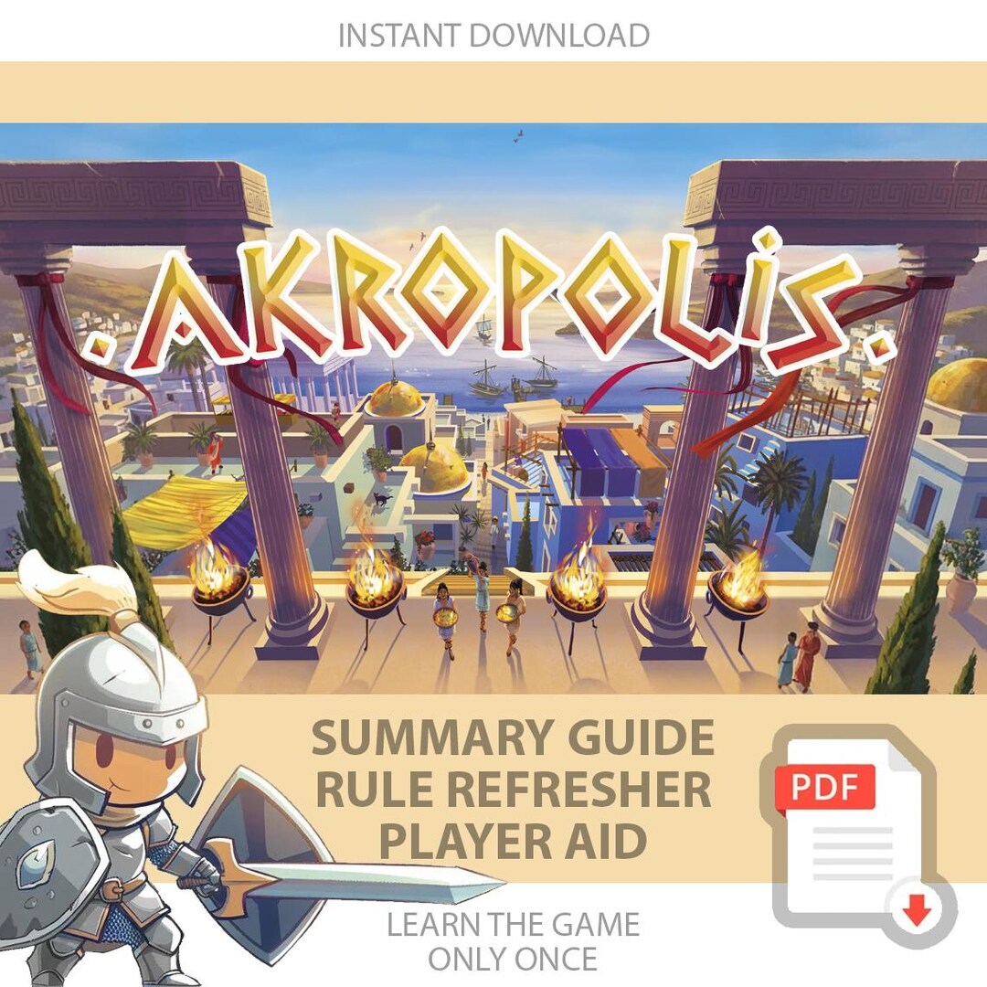 AKROPOLIS Board Game, Summary Guide, Rule Refresher, Player Aid - Etsy