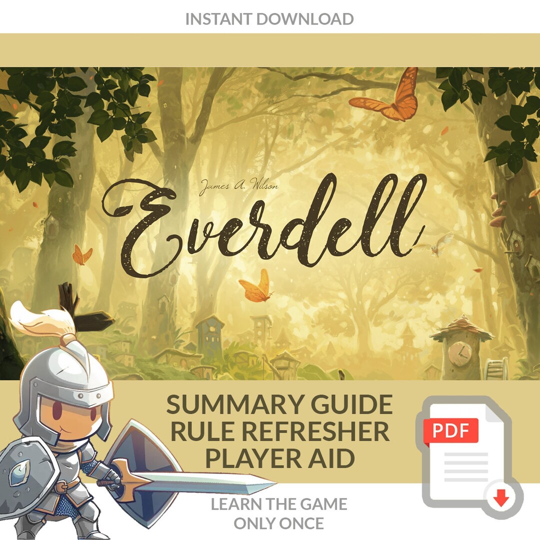 EVERDELL Board Game Summary Guide Rule Refresher Player Aid - Etsy