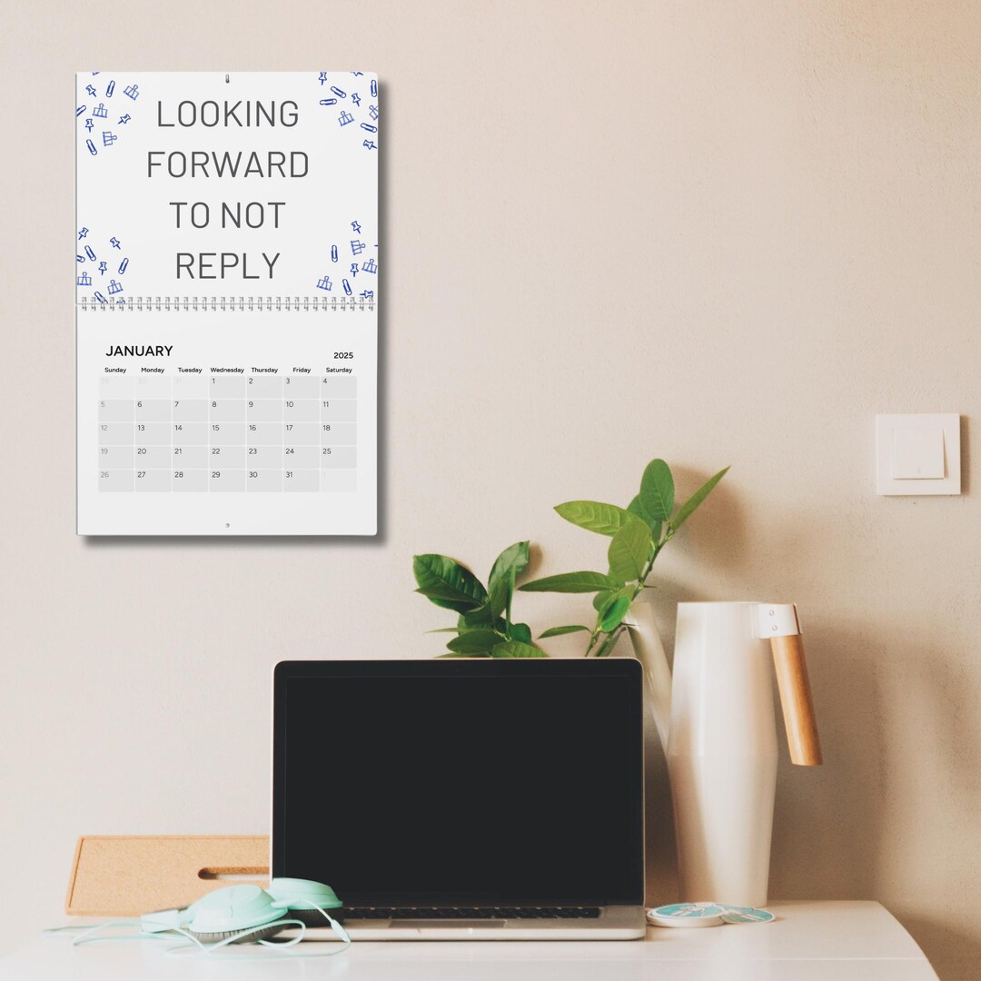 Funny Wall Calendar 2025 Overworked Professionals, Monthly Planner ...