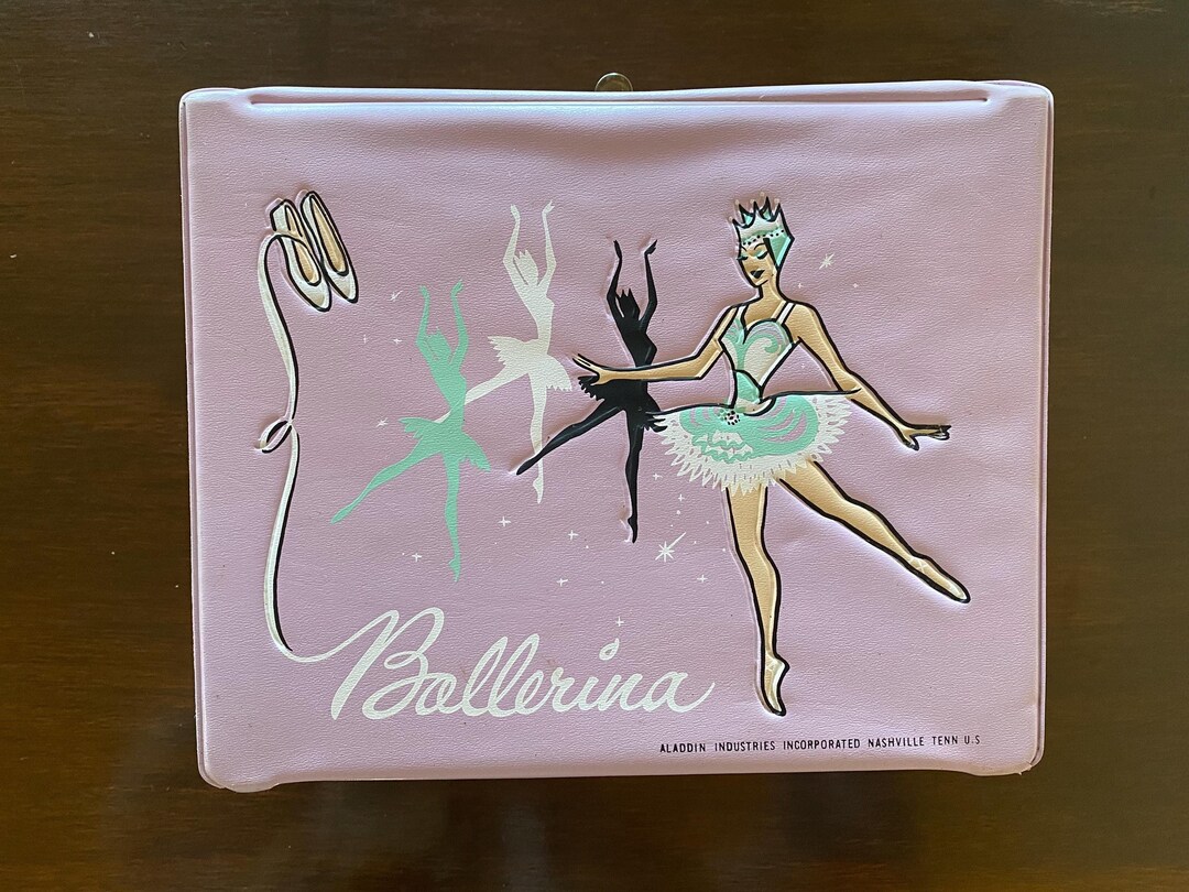 1960s Vintage Lavender Pink Aladdin Ballerina Ballet Lunch Box NO ...