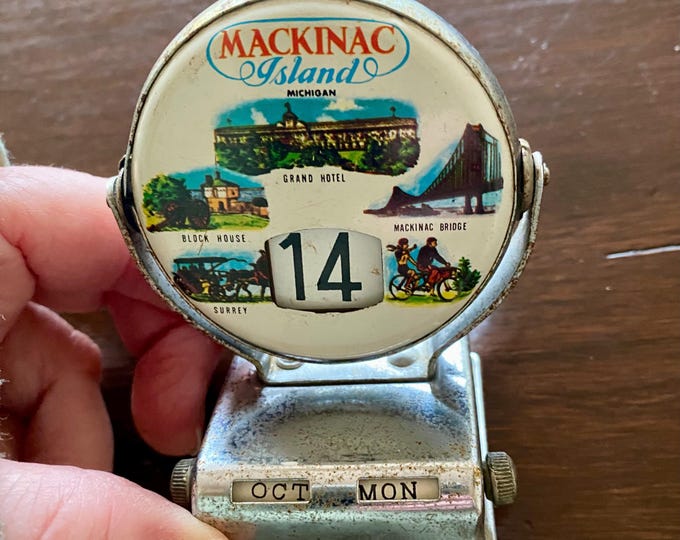 Vintage Flip Calendar 1960s Perpetual Calendar Mackinac Island Souvenir ...