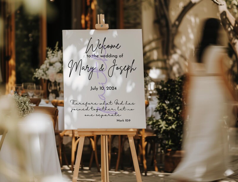 Wedding Welcome Sign Christian, Wedding Decor, Custom Wedding Sign ...