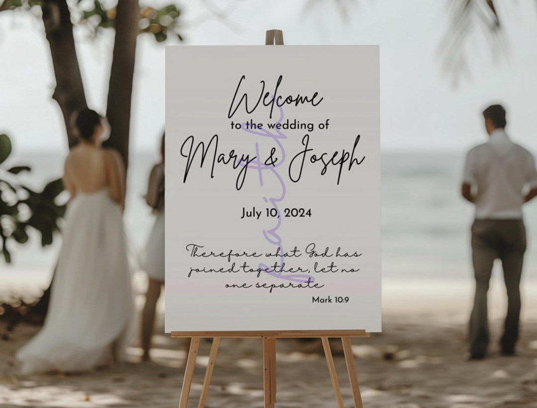 Wedding Welcome Sign Christian, Wedding Decor, Custom Wedding Sign ...