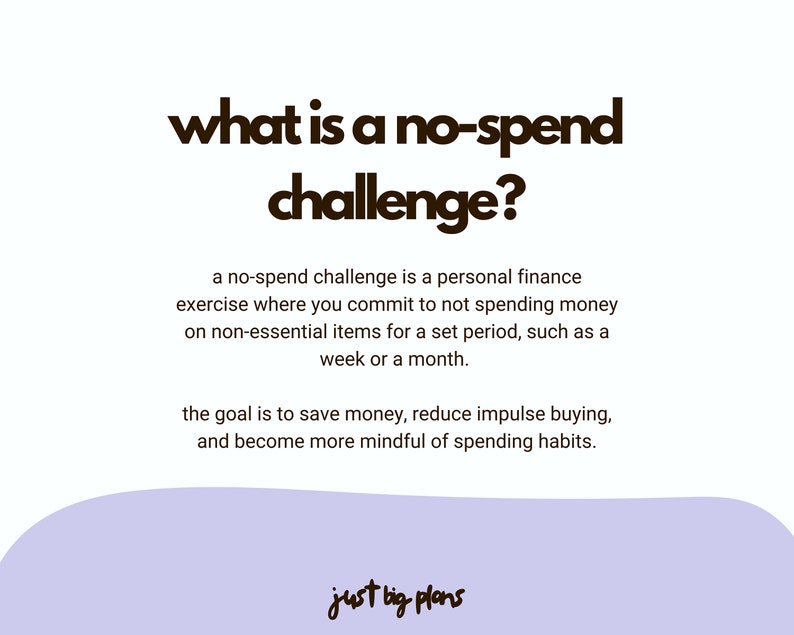 No Spend Challenge Tracker: No Spend Month Budget Spreadsheet, No Spend ...