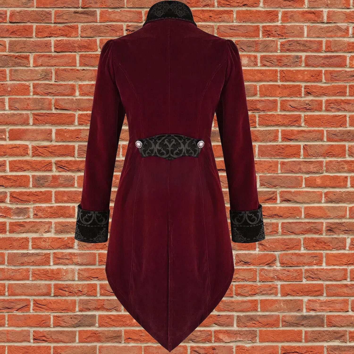 New Womens Steampunk Swallow Tailcoat Gothic Long Maroon Velvet Coat/maroon Coat - Etsy
