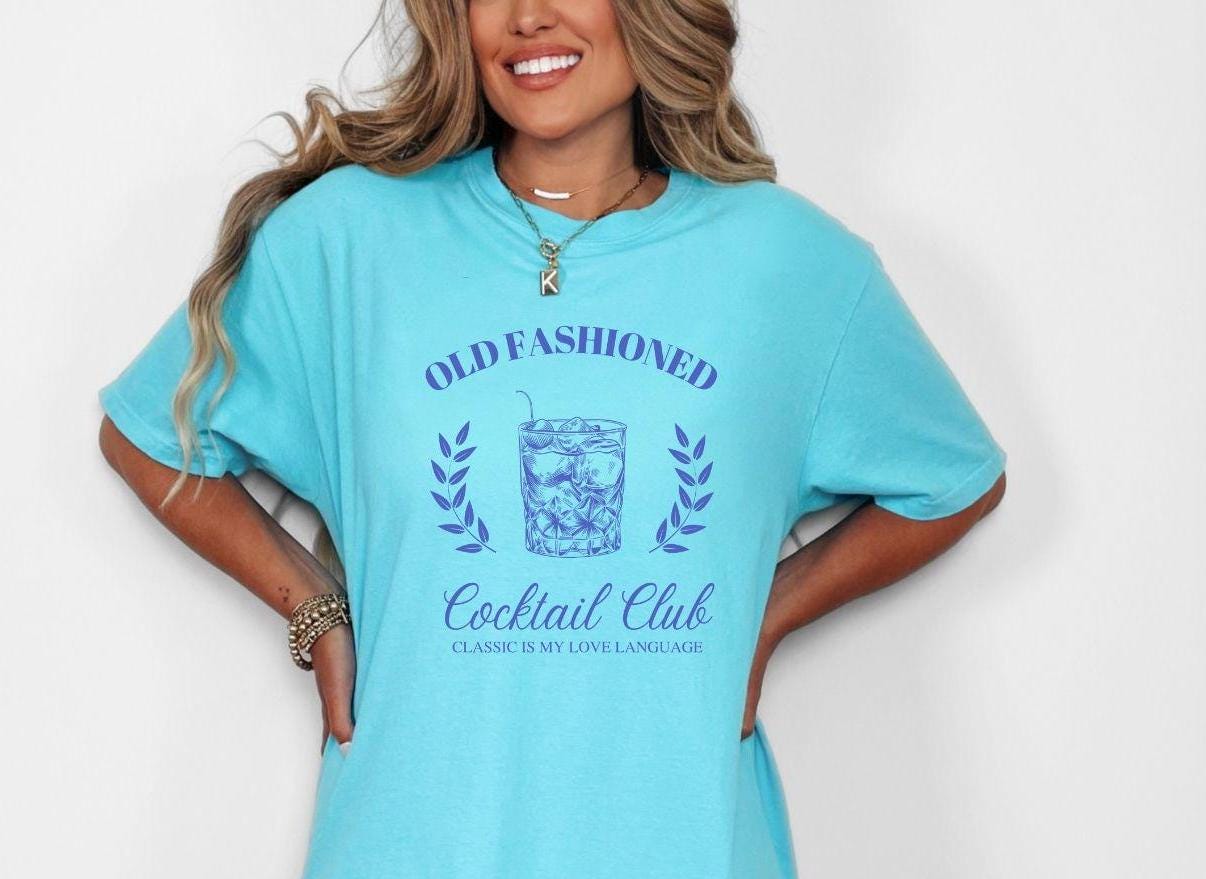 Old Fashioned Cocktail Vintage T-shirt, Comfort Colors, Bright Colors ...