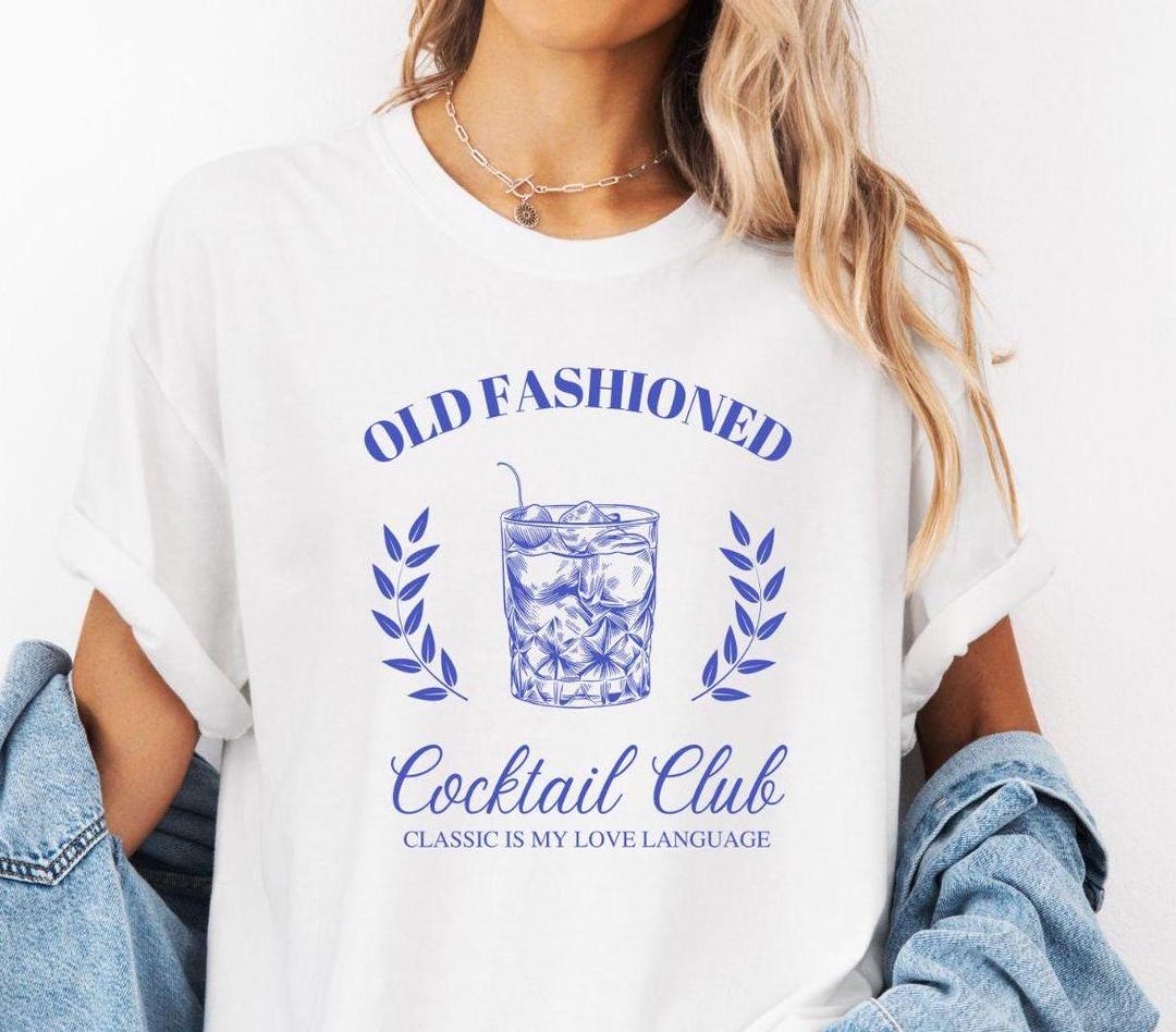 Old Fashioned Cocktail Vintage T-shirt, Comfort Colors, Bright Colors ...