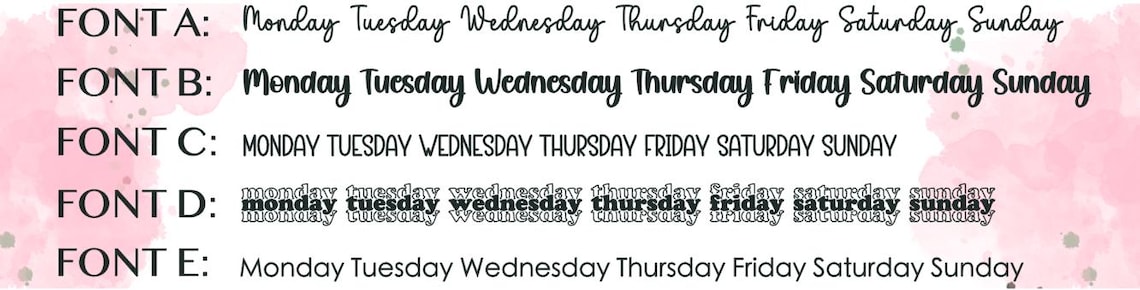 84 Days of the Week Script Planner Stickers, Functional Reminders, Cute ...