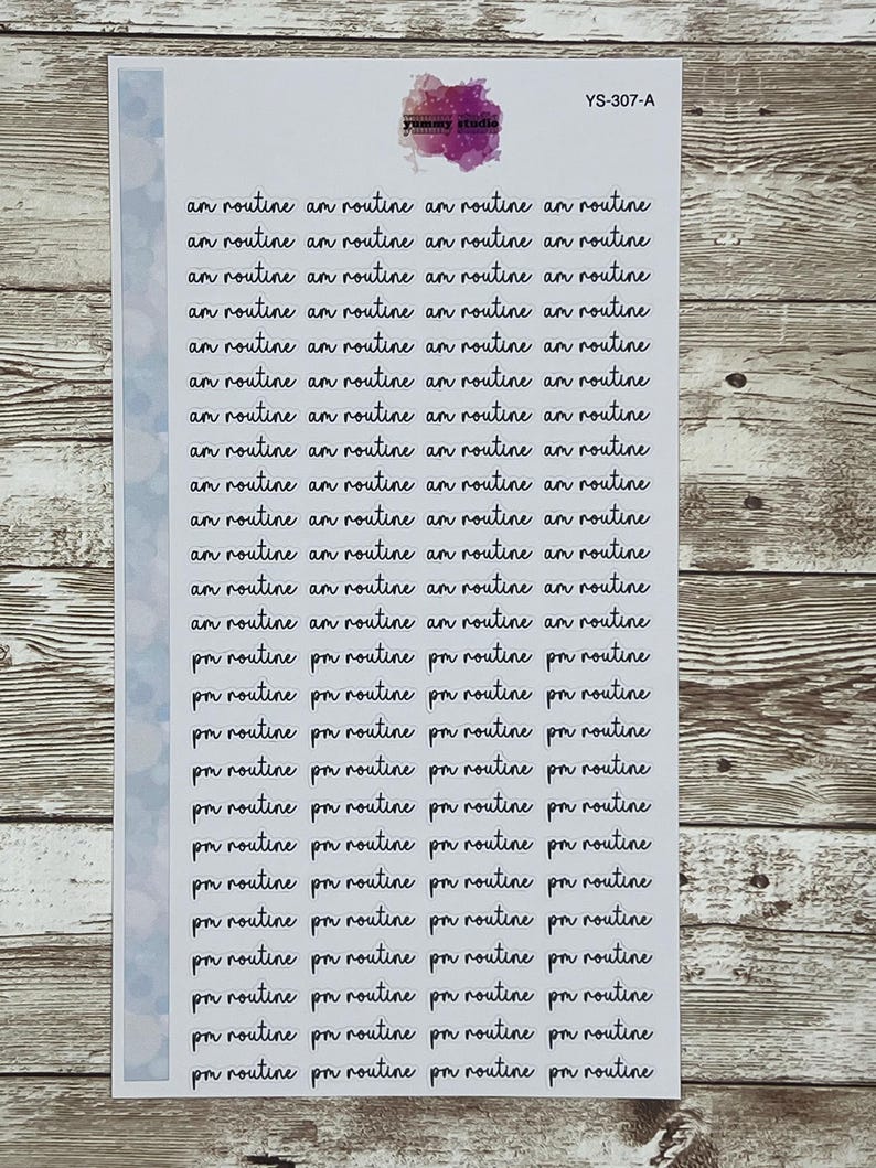 100 AM & PM Routine Script Planner Stickers, Functional Reminders, Cute ...