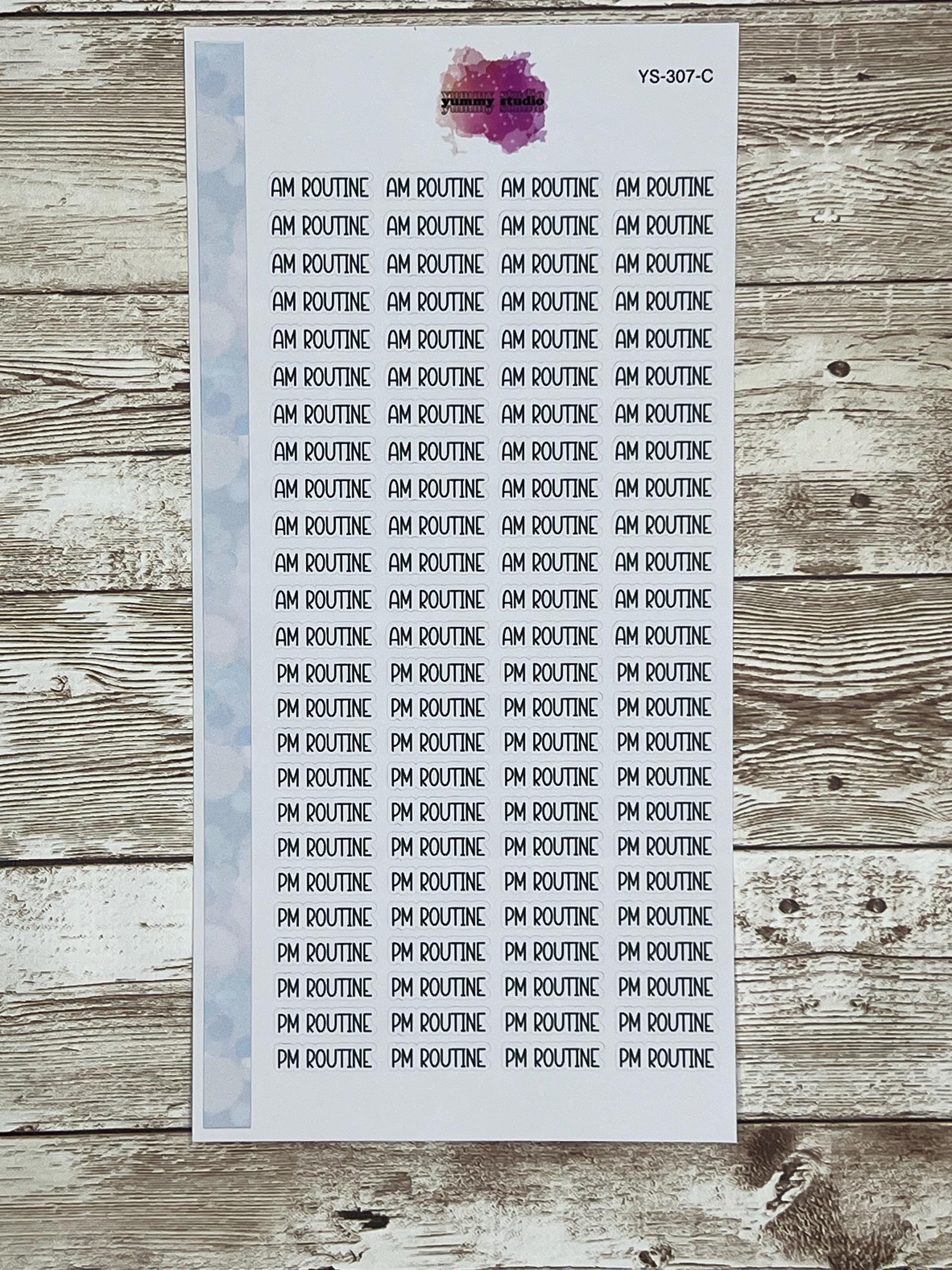 100 AM & PM Routine Script Planner Stickers, Functional Reminders, Cute ...