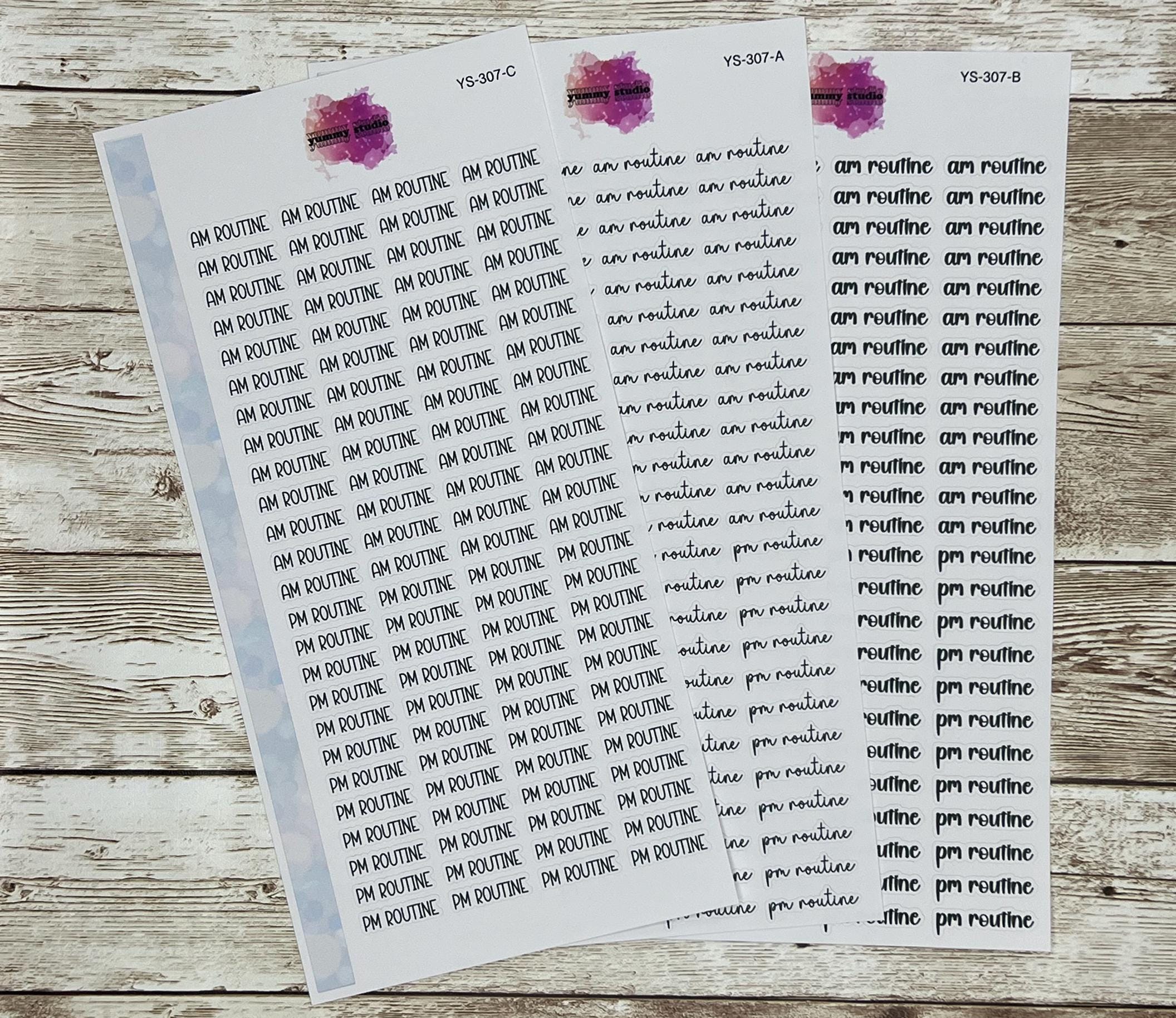 100 AM & PM Routine Script Planner Stickers, Functional Reminders, Cute ...
