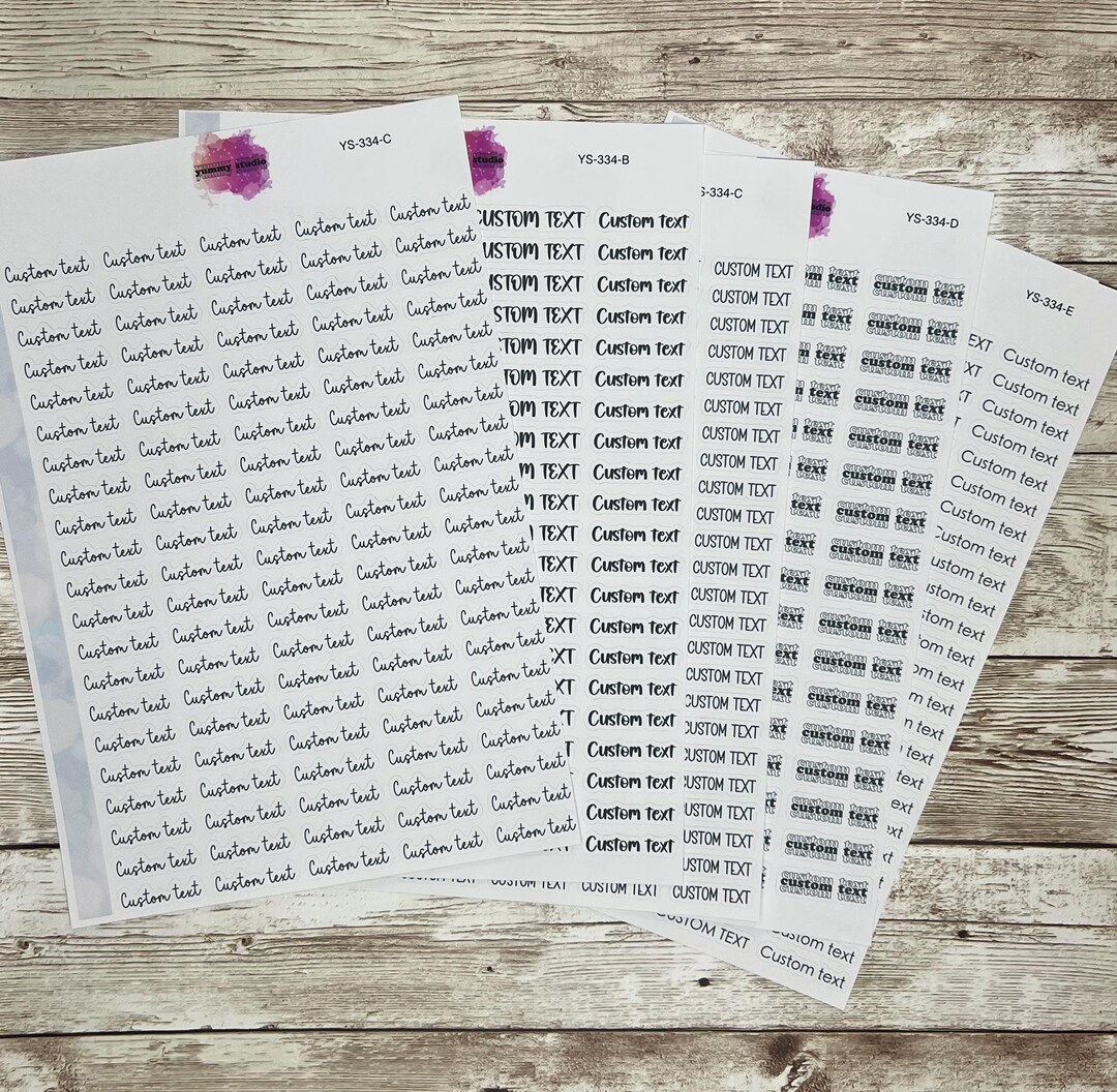 Custom Text Planner Stickers, Custom Labels, Custom Script Stickers for ...