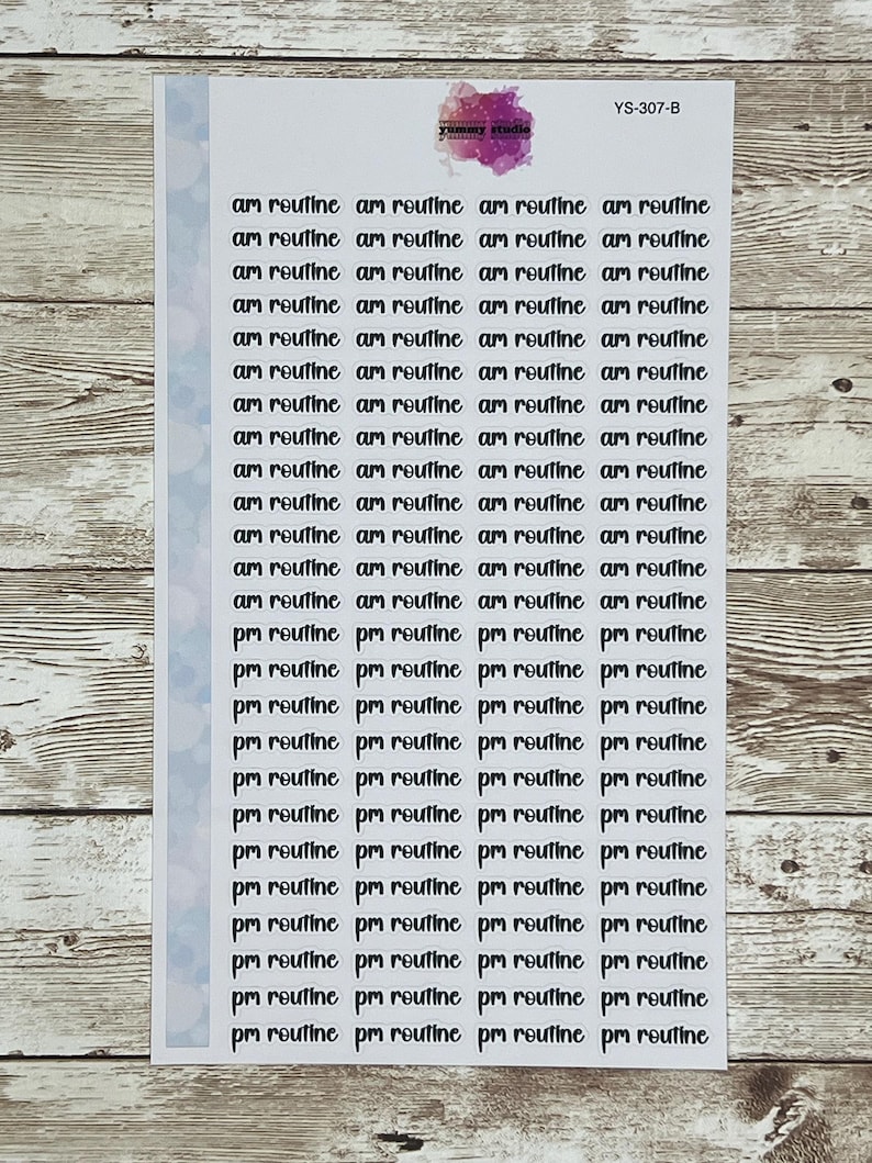 100 AM & PM Routine Script Planner Stickers, Functional Reminders, Cute ...