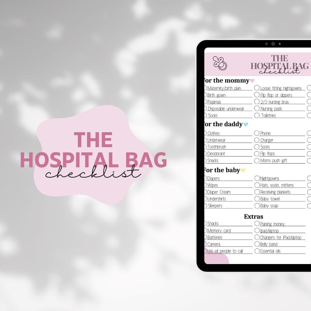 Editable Birth Plan & Hospital Checklist Template (digital Download) - Etsy