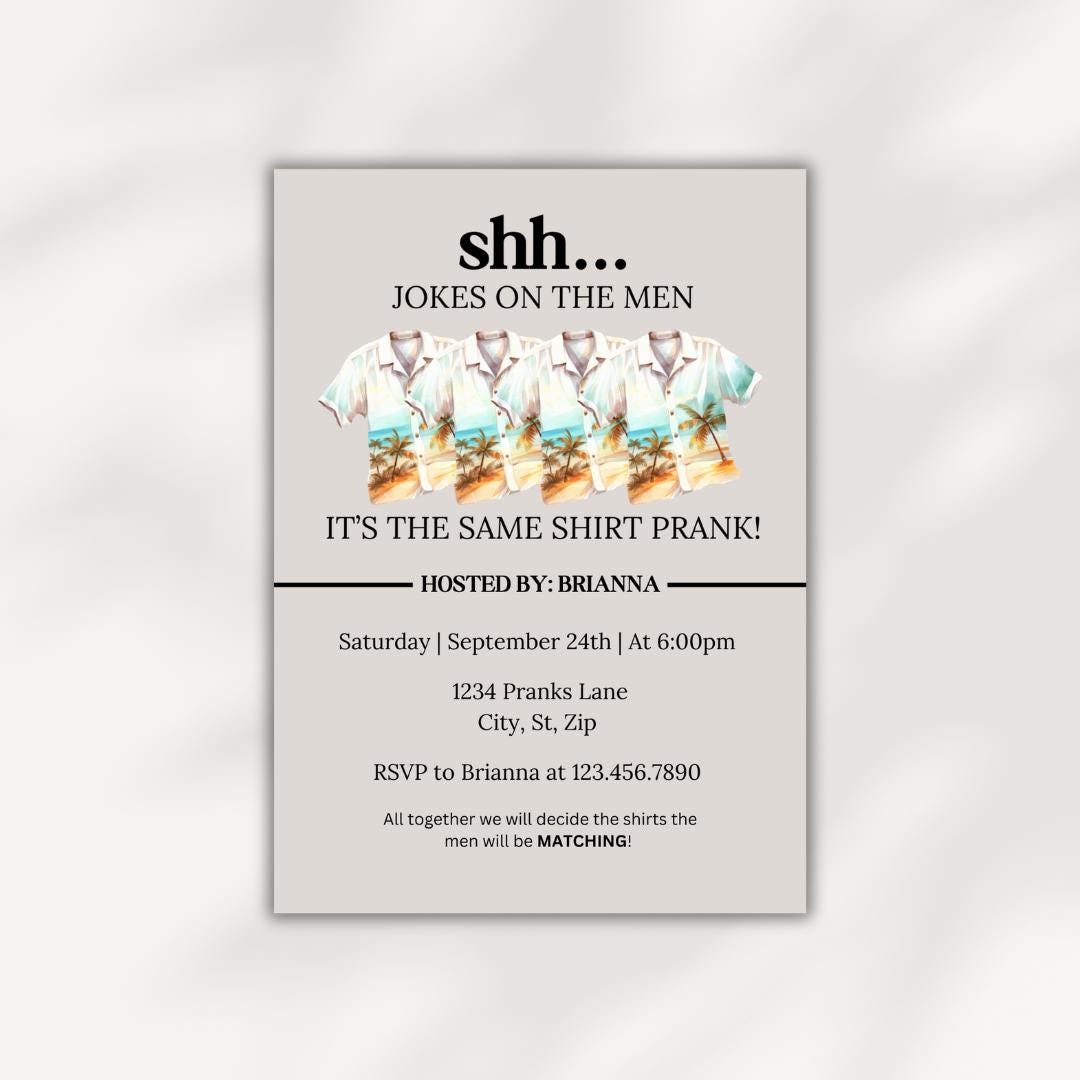 Funny Men Prank Invite for Hilarious Couples Party - Etsy