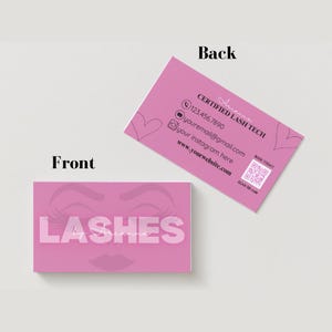 Lash Business Card | Lash Tech Business Card Template | DIY Lash ...