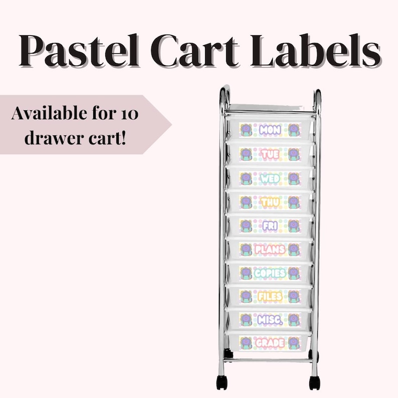 Editable Pastel Teacher Cart Labels for Classroom | Days of the Week ...