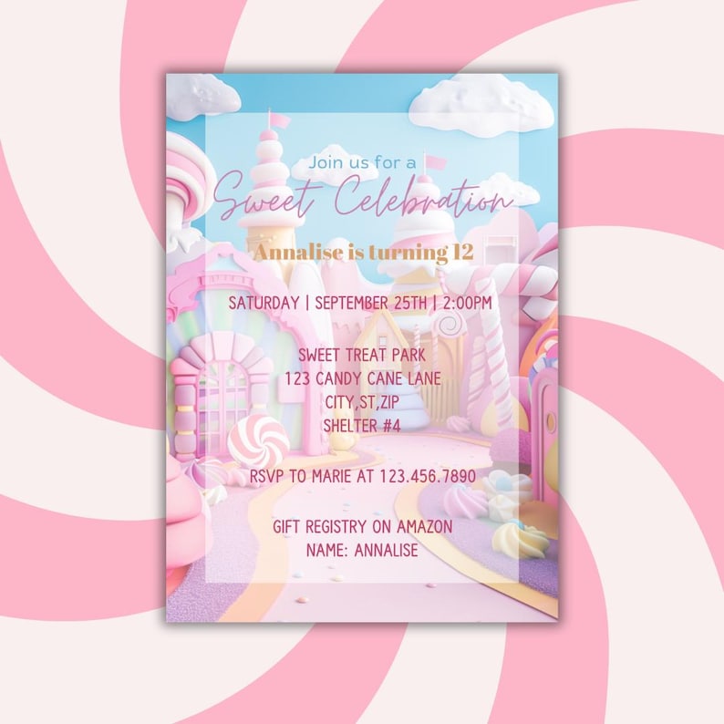 Candy Land Birthday Invitation | Candy Land Invite | Candy Birthday ...