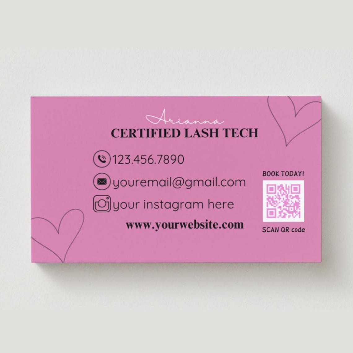 Lash Business Card | Lash Tech Business Card Template | DIY Lash ...