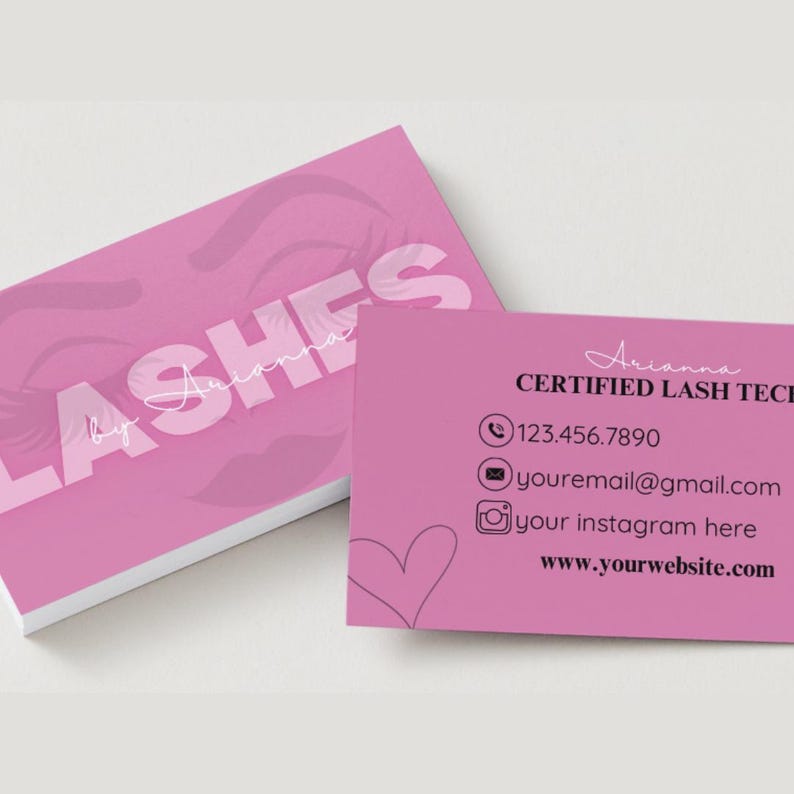 Lash Business Card | Lash Tech Business Card Template | DIY Lash ...