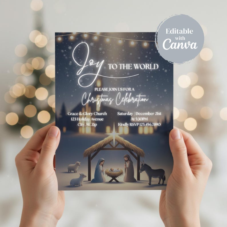 Editable Christmas Church Flyer Template for Nativity Program and ...